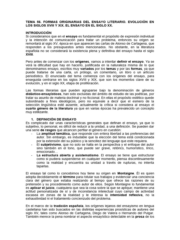Tema 56 | PDF | Ensayos | Platón