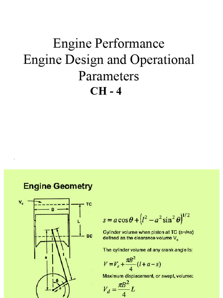 CH-4 Engine Performance. | PDF