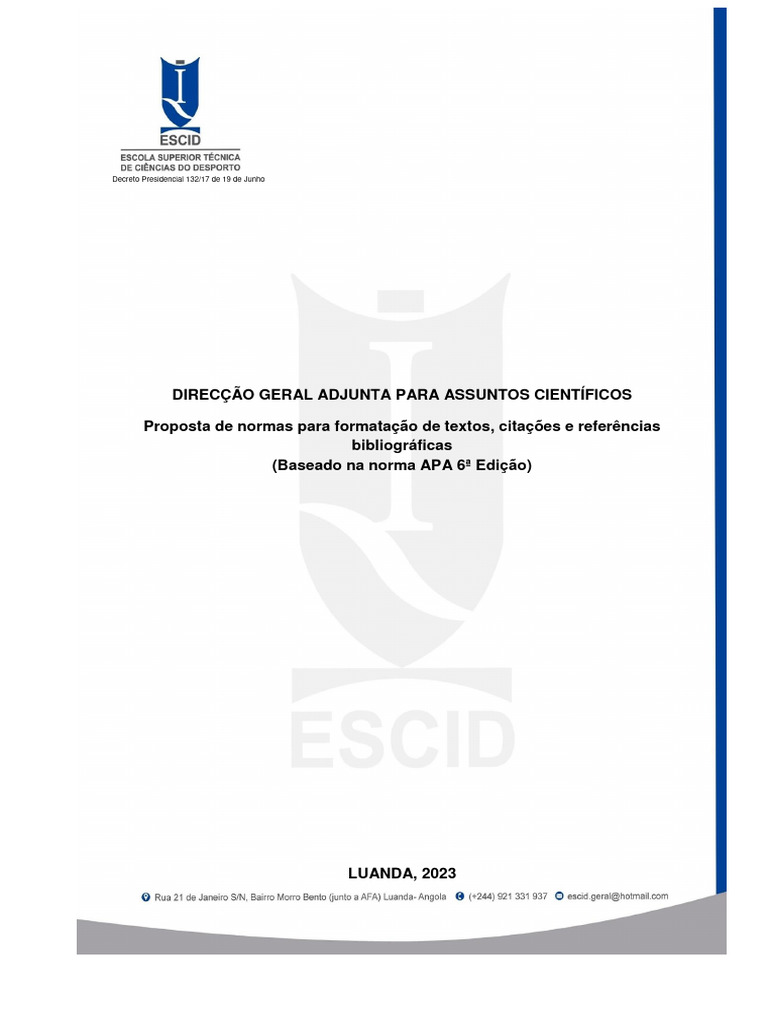 Escid - Normas para Formatação de Trabalhos Académicos-1 | PDF ...