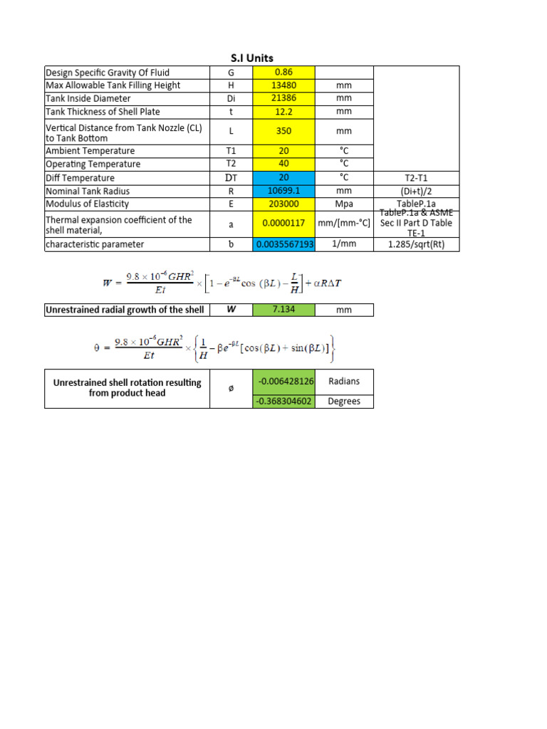 API 650 Tank Flexibility Calculations | PDF | Applied And Interdisciplinary Physics | Mechanical ...