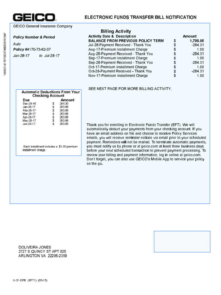 Electronic Funds Transfer Notice | PDF | Financial Services | Service ...