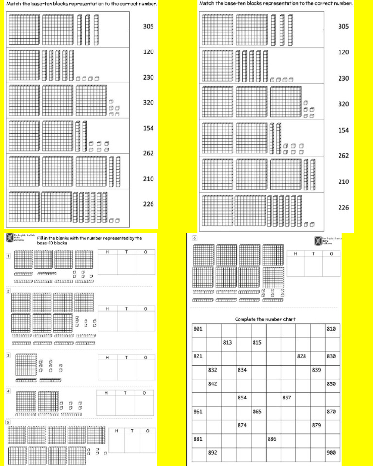 Counting to 1,000 (blocks) Worksheet | PDF
