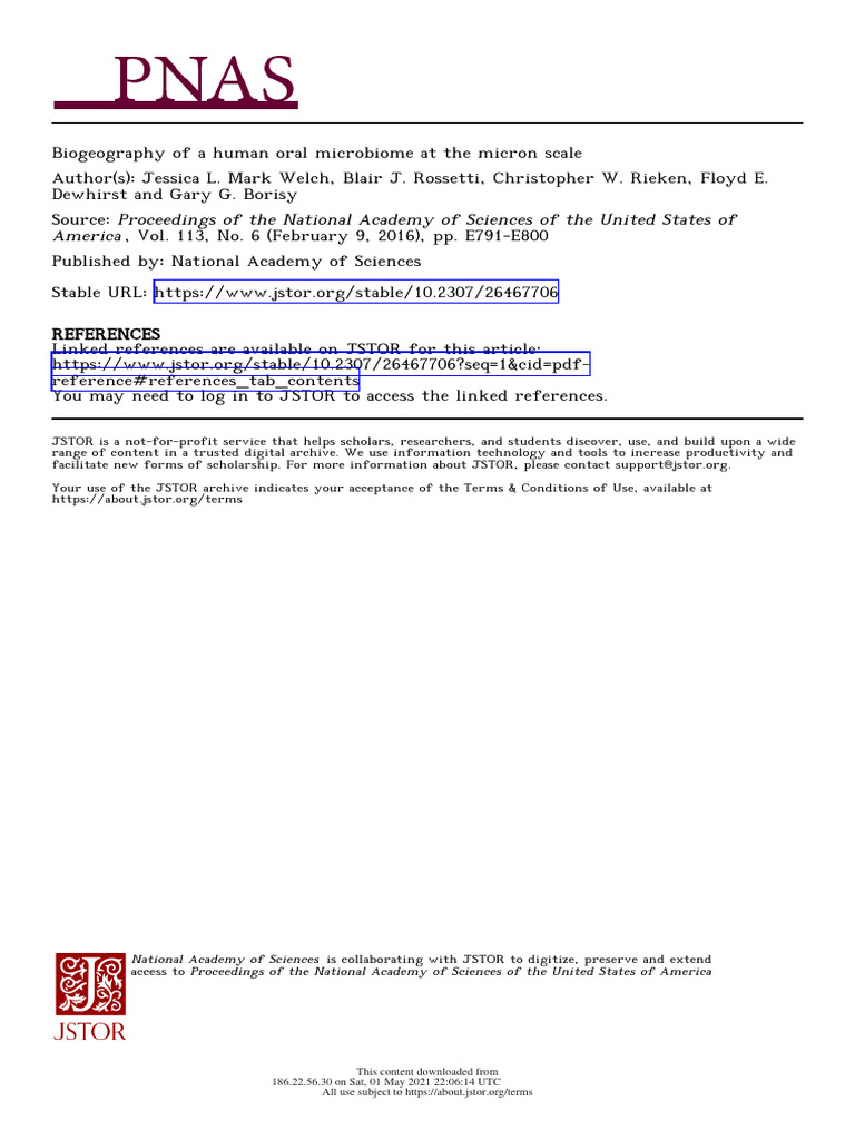 Micron-Scale Biogeography of Oral Microbiome | PDF | Microorganism ...