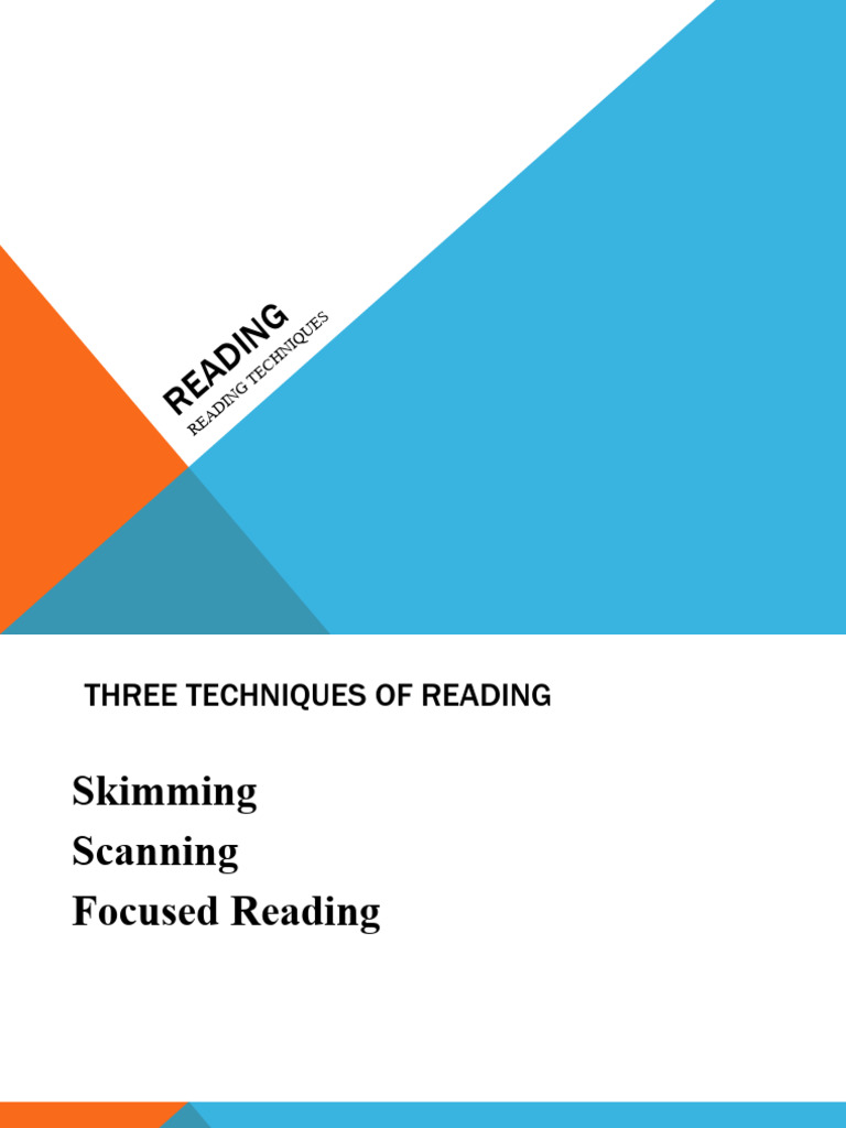 Reading Techniques | PDF | Information | Speed Reading