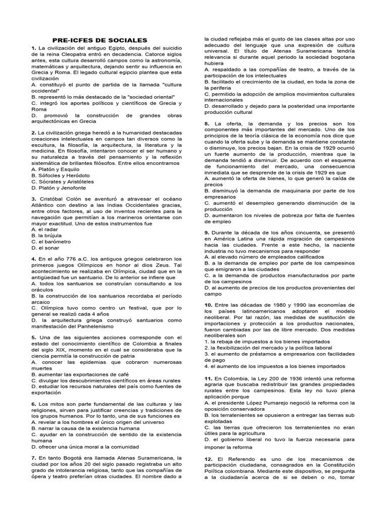 Pre Icfes | PDF | Tierra | Grecia