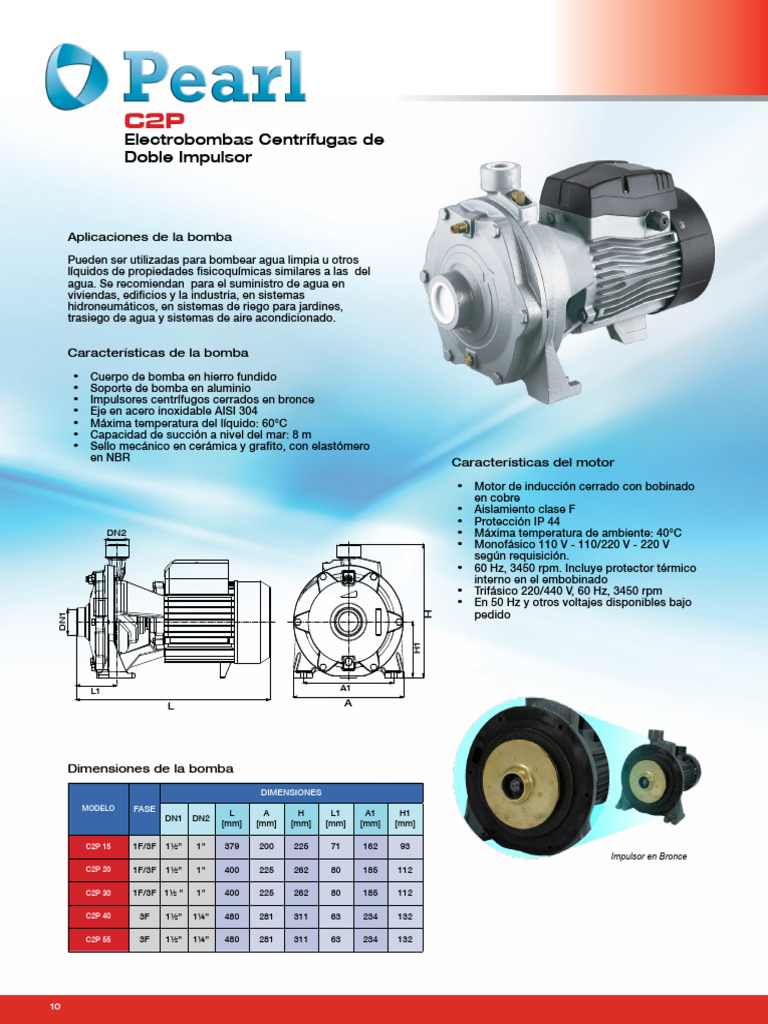 Ficha Tecnica c2p | Descargar gratis PDF | Bomba | Materiales