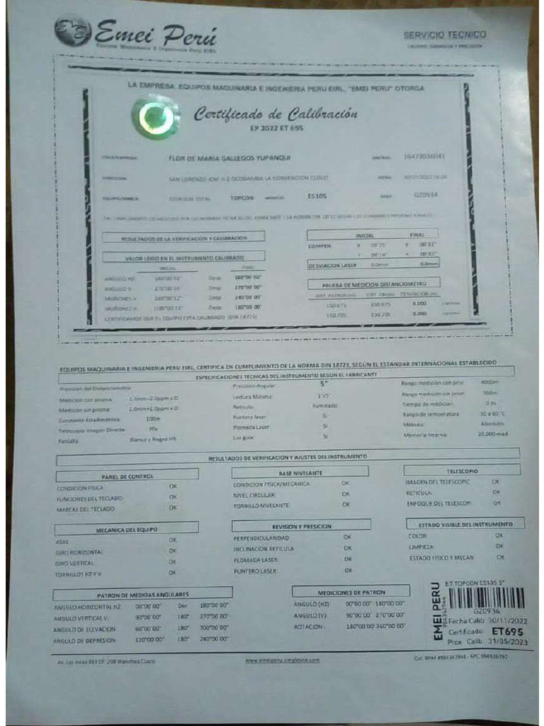 Certificado de Calibracion | PDF Certificado de Calibracion | PDF