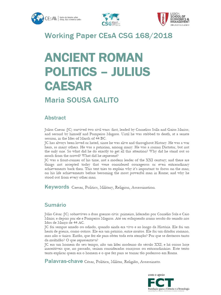 Ancient Roman Politics Julius Caesar | PDF | The Twelve Caesars ...