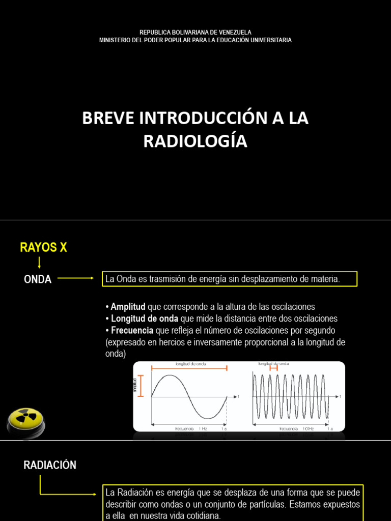 INTRODUCCION A LA RADIOLOGIA | PDF | Rayo X | Radiación