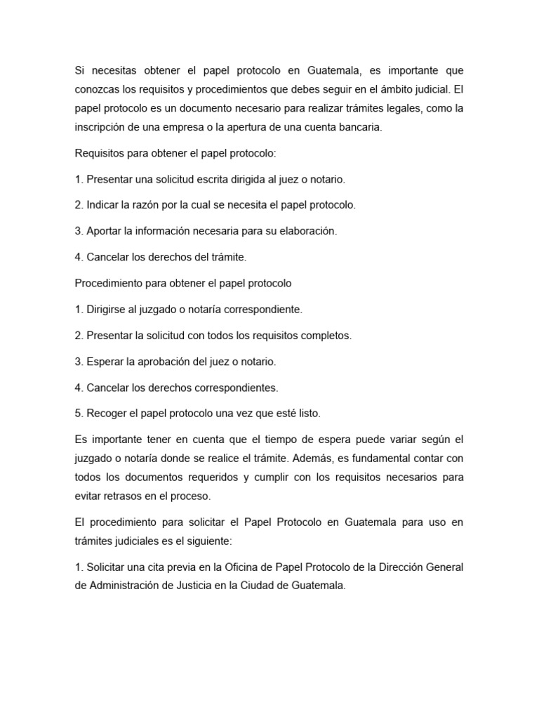 Si Necesitas Obtener El Papel Protocolo en Guatemala | PDF | Justicia | Crimen y violencia