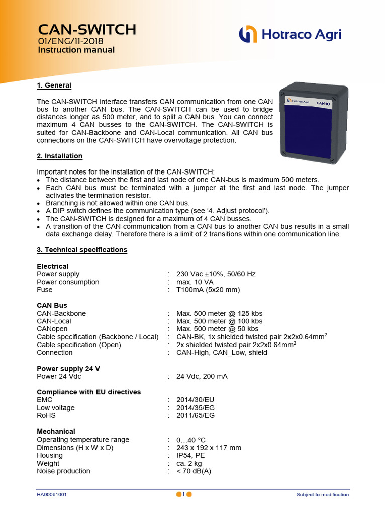 Can-Switch Man V01.00 Eng Ha90061002 | PDF | Power Supply | Computer ...
