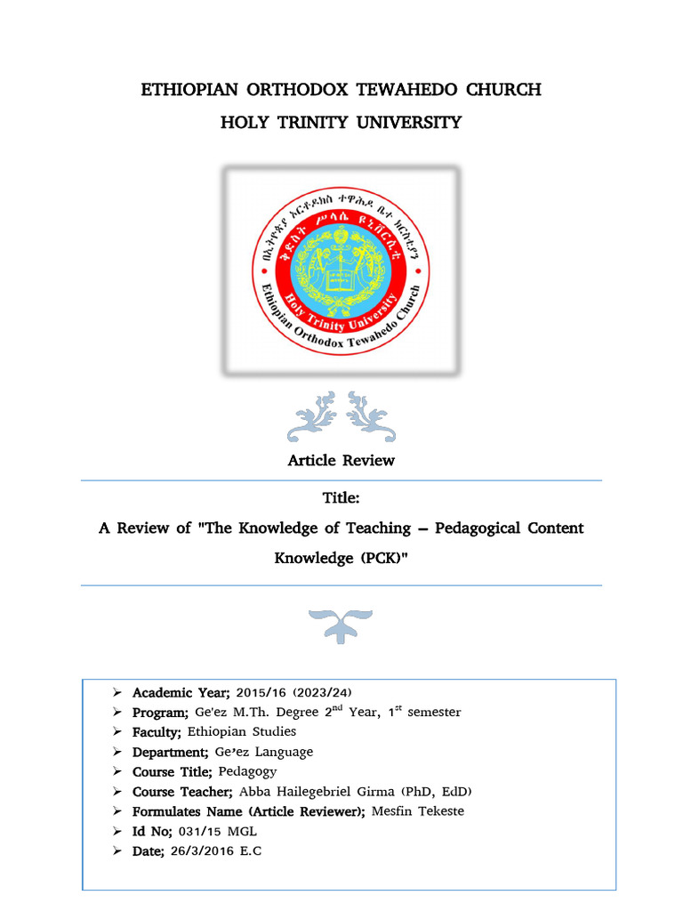 Pedagogy Article Review Assignment 1 | PDF | Pedagogy | Teachers