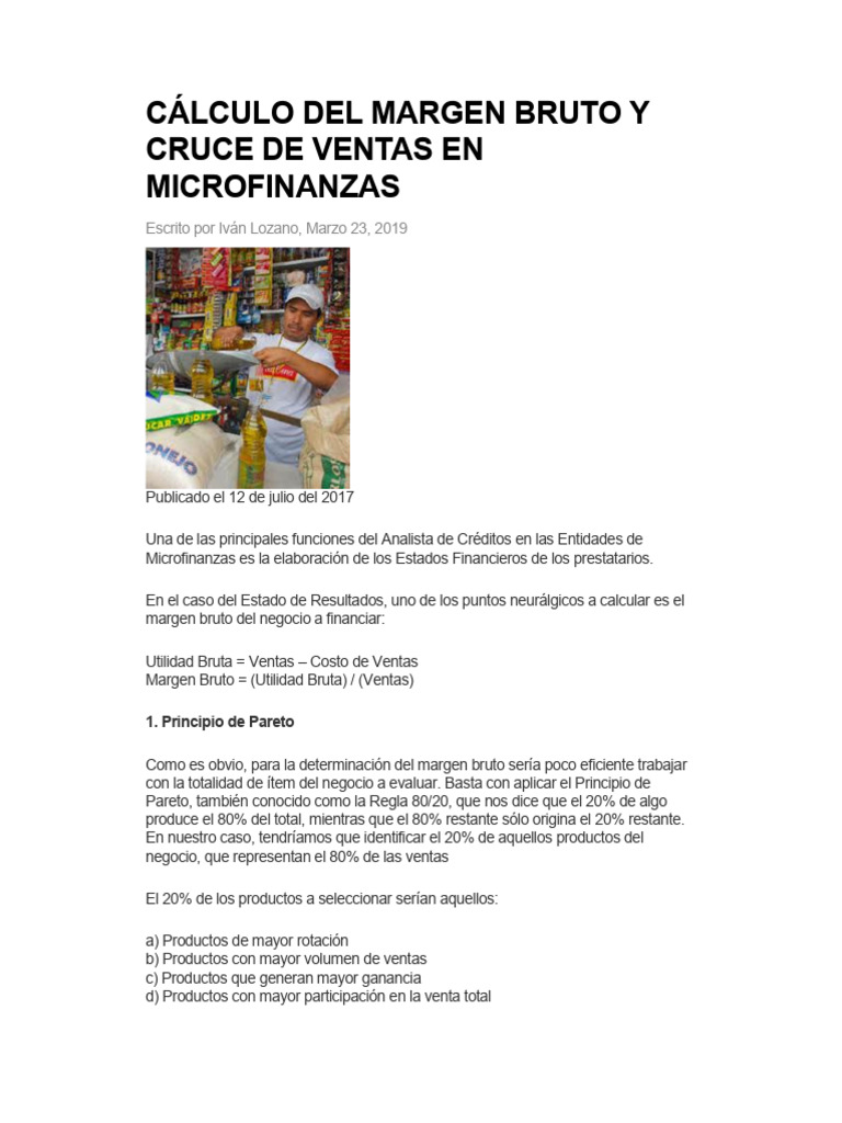 Calculo de Margen Bruto y Cruce de Ventas | PDF | Margen bruto ...