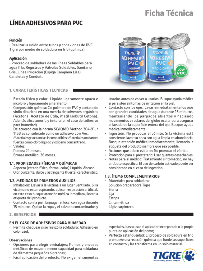 Ficha Tecnica Adhesivos | PDF | Agua | Soldadura