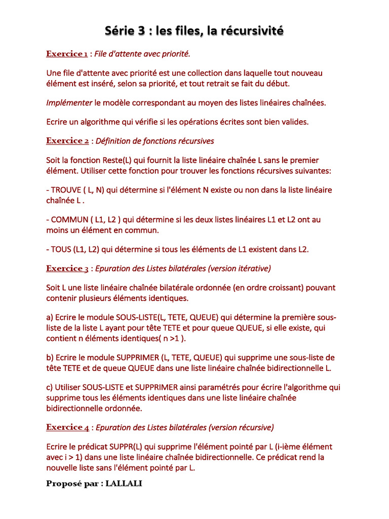 Files et Récursivité en Algorithmes | PDF | Booléen | Informatique