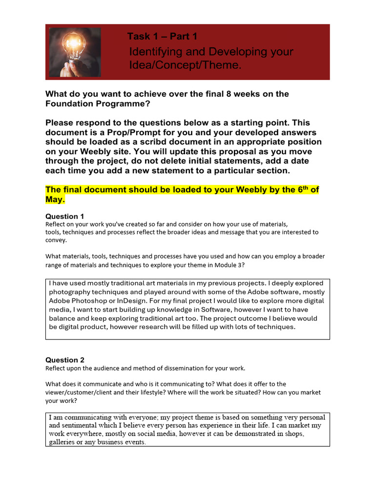 Foundation Project Proposal 1 | PDF | Image | 3 D Computer Graphics