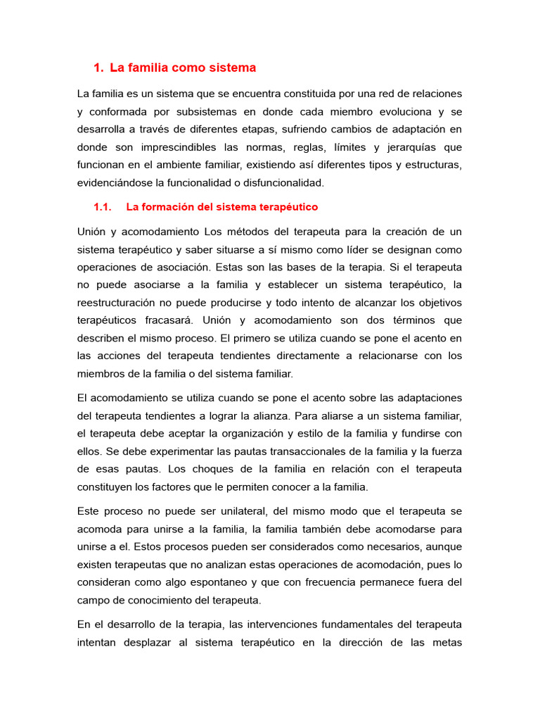 Clase 11. La Familia Como Sistema- Diagnóstico Familiar Sistémico | PDF | Terapia | Diagnostico ...