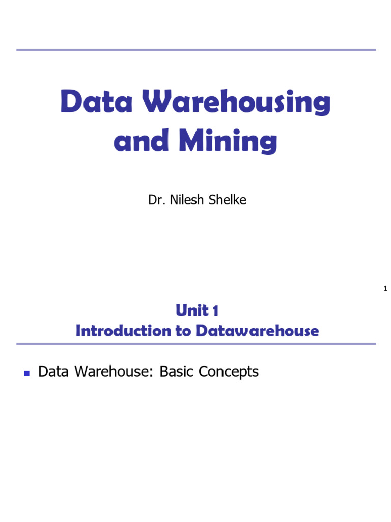 Unit 1 | PDF | Data Warehouse | Database Index