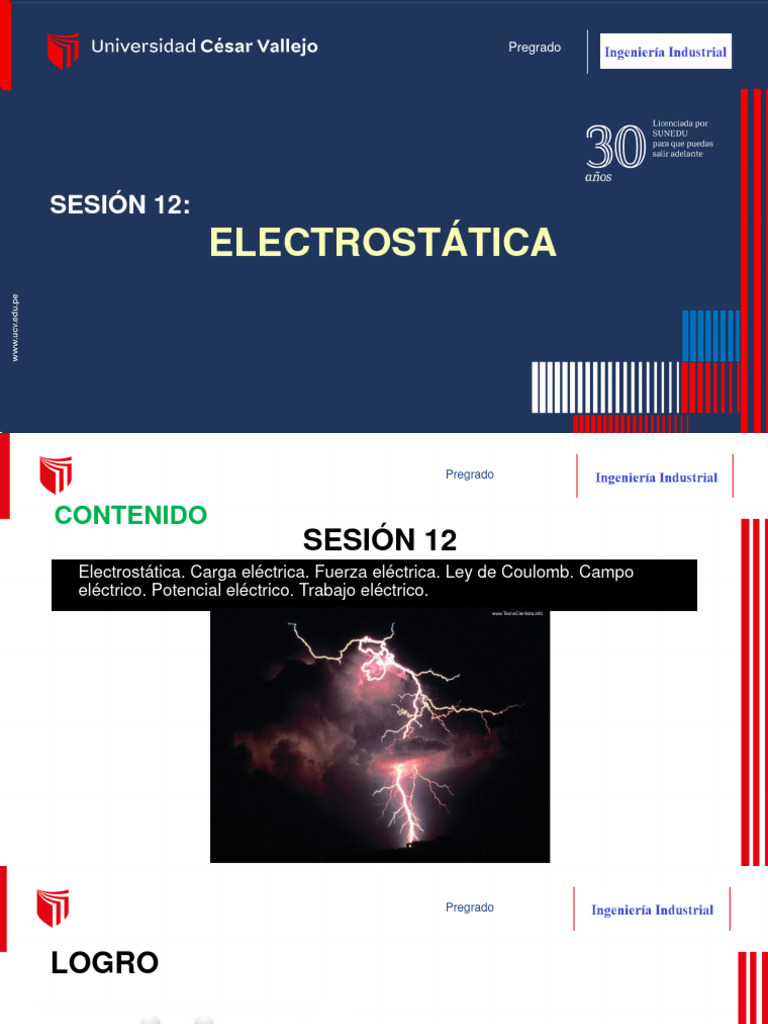 PPT Semana 12 | PDF | Fuerza | Electrostática