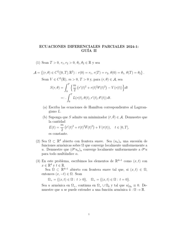 Guia 2 EDPs | PDF | Cálculo | Funciones y mapeos