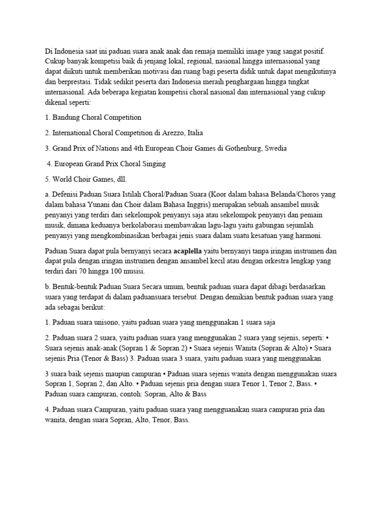 Materi Paduan Suara | PDF
