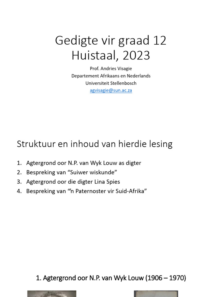 LOK 2023 - Gedigte - Graad 12 HT | PDF