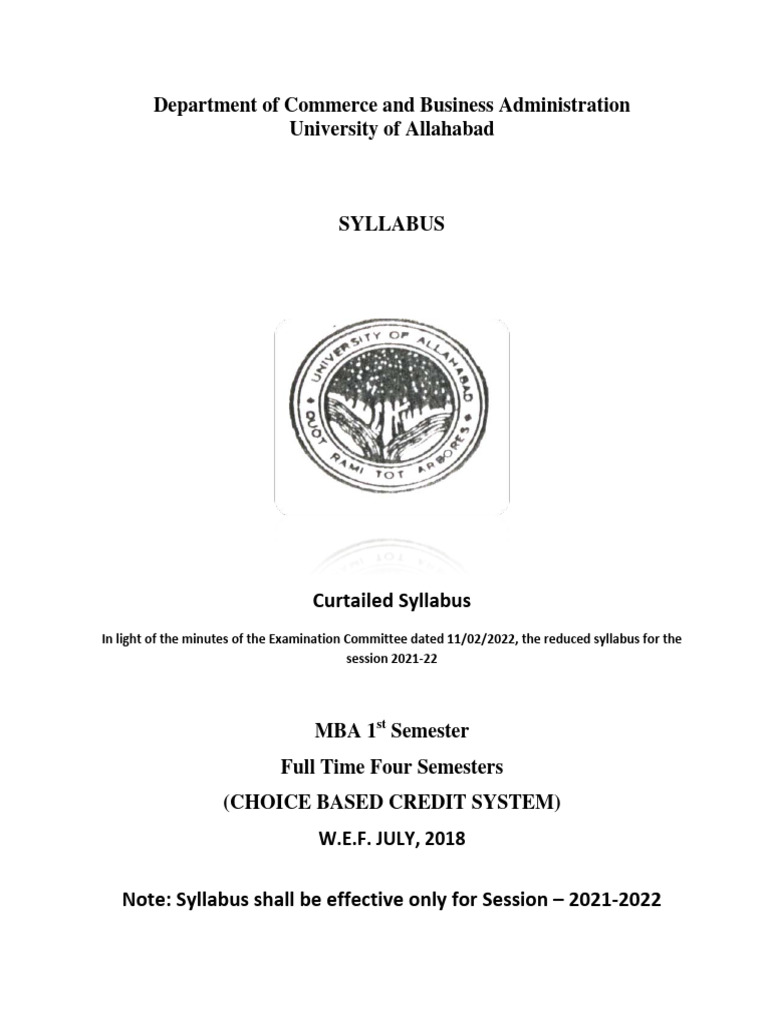 MBA Structure Syllabus | PDF | Master Of Business Administration | Academic Term