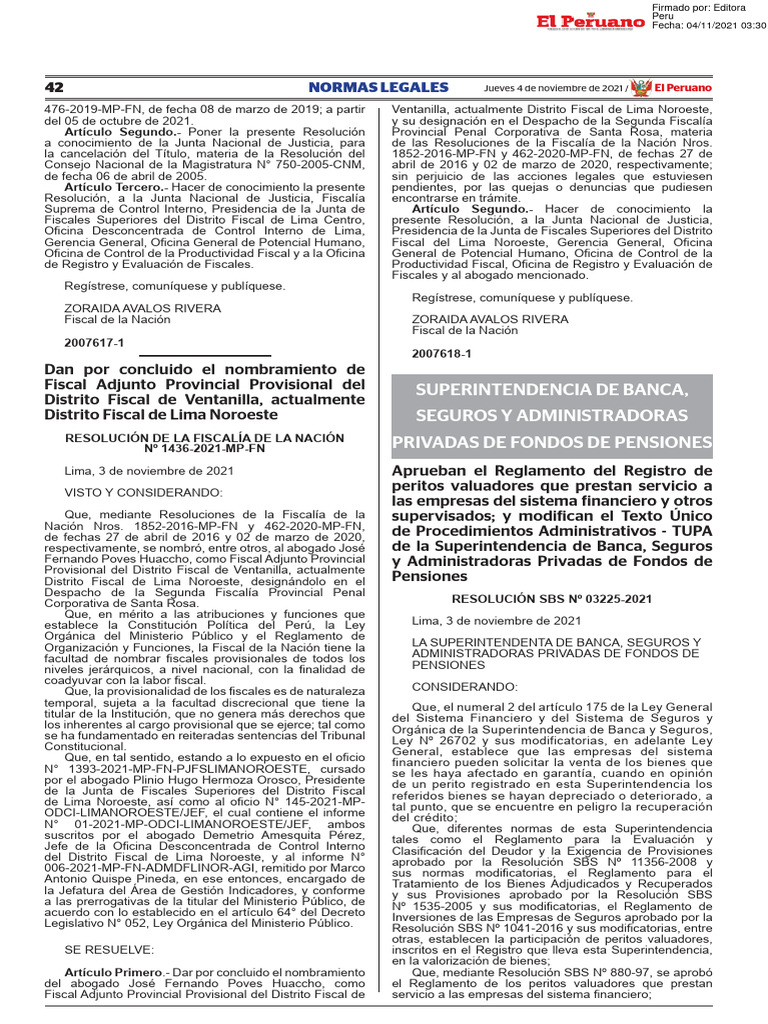 Normas Legales: Superintendencia de Banca, Seguros Y Administradoras Privadas de Fondos de ...