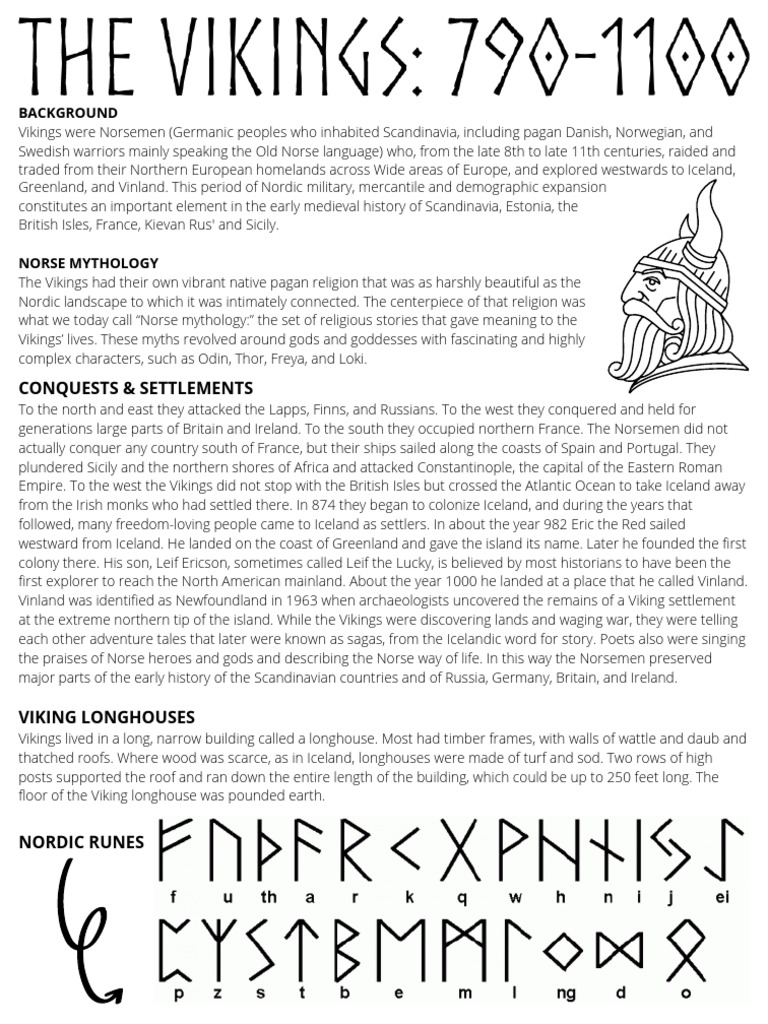 2c. Viking Information Sheet | PDF | Vikings | Scandinavia