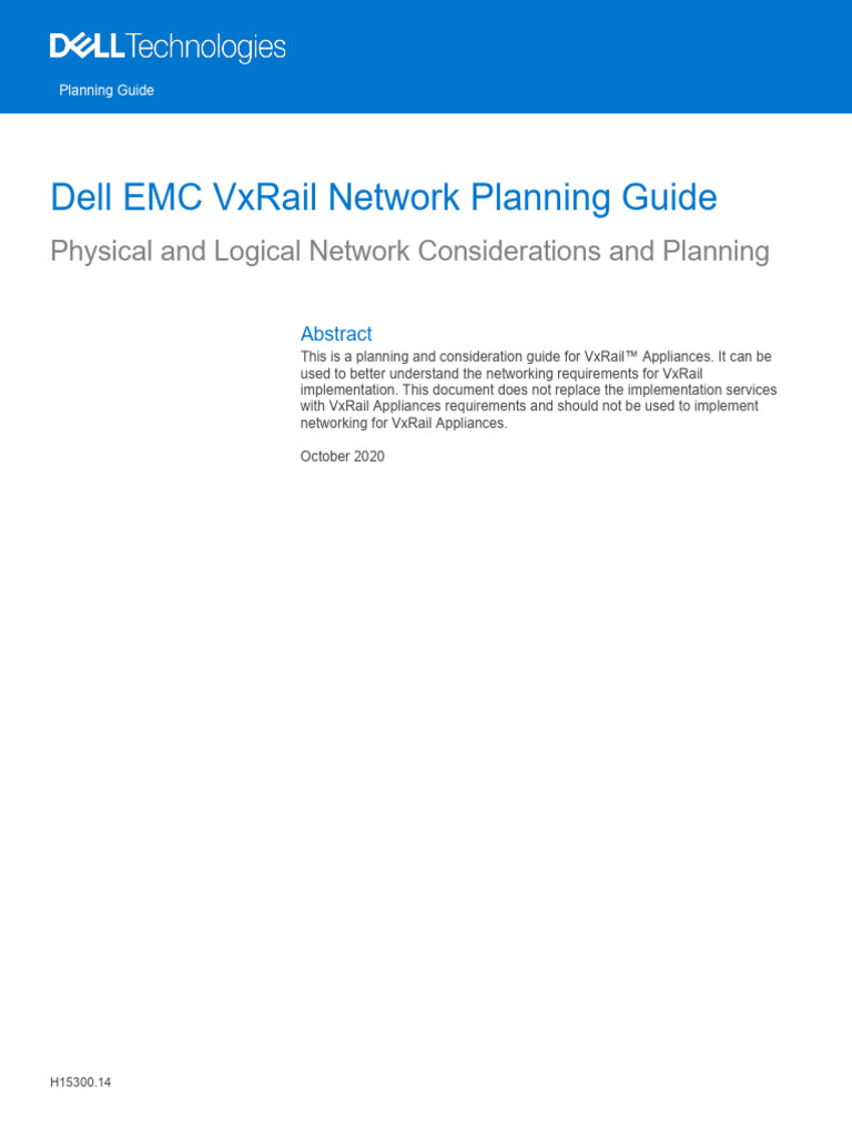 h15300-vxrail-network-guide | PDF | Computer Network | Computer Cluster