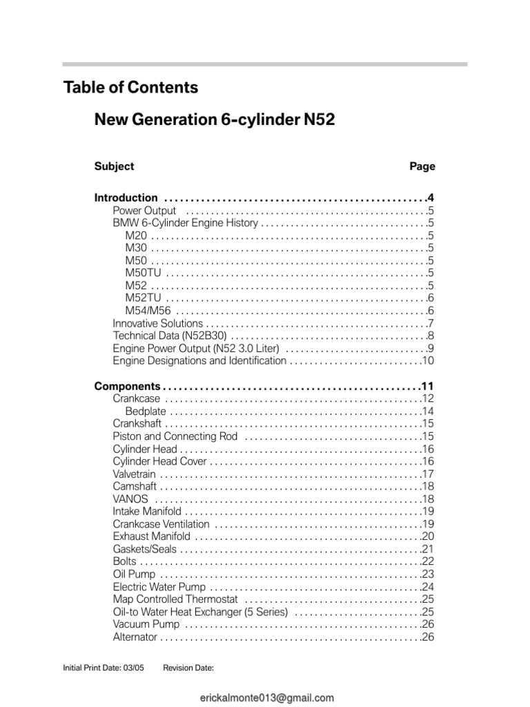 Instructivo BMW - N52 Engine | PDF | Piston | Engines
