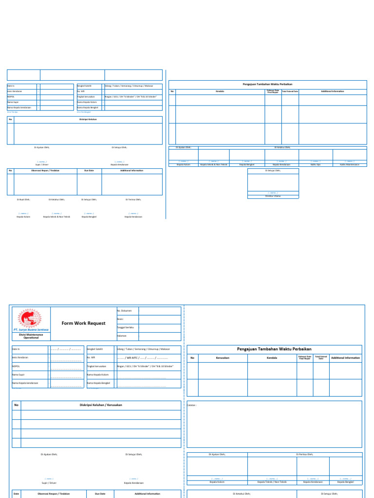 Form Work Request SBS | PDF