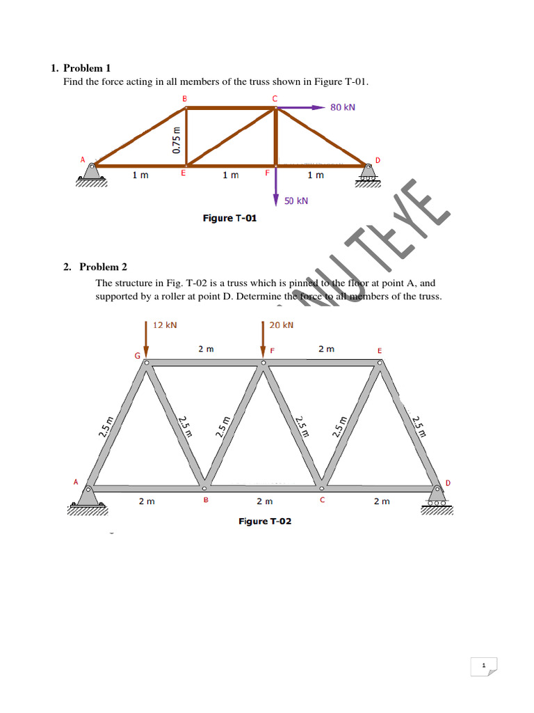 Problem On Trusses | PDF | Truss | Civil Engineering