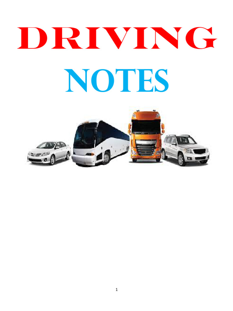 DRIVING NOTES-FORMATTED | PDF