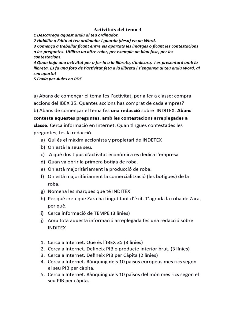 Activitats Tema 5 | PDF