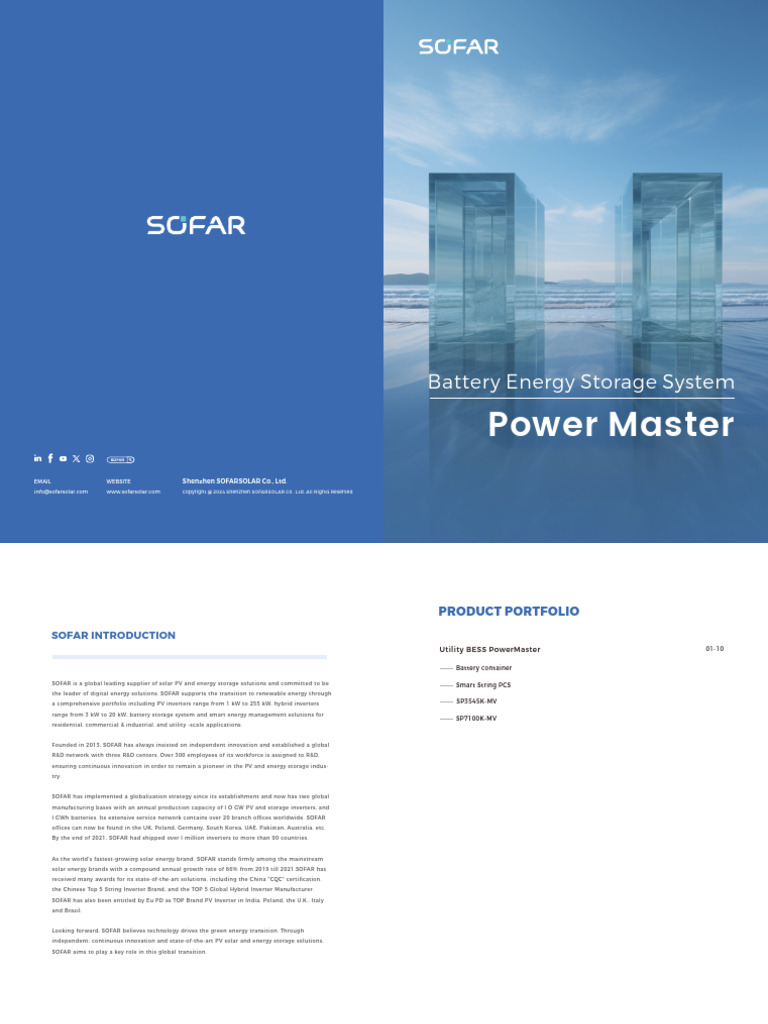 SOFAR Utility BESS PowerMaster - 2024.02.02 | PDF | Transformer | Alternating Current