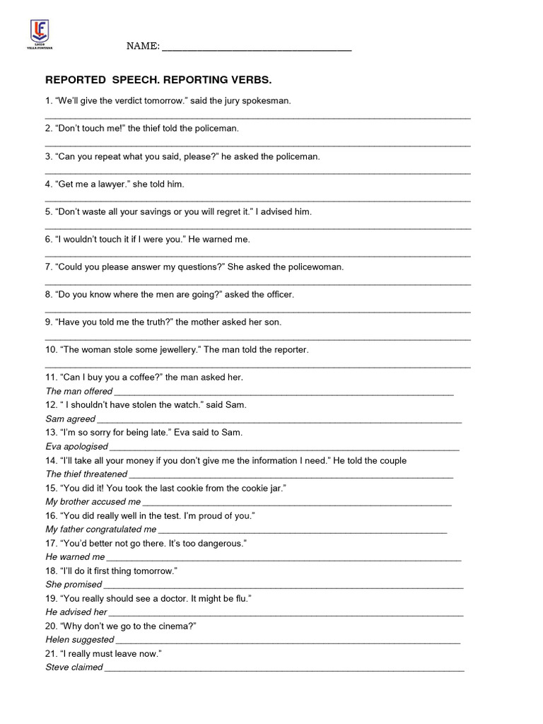 Reporting Verbs | PDF