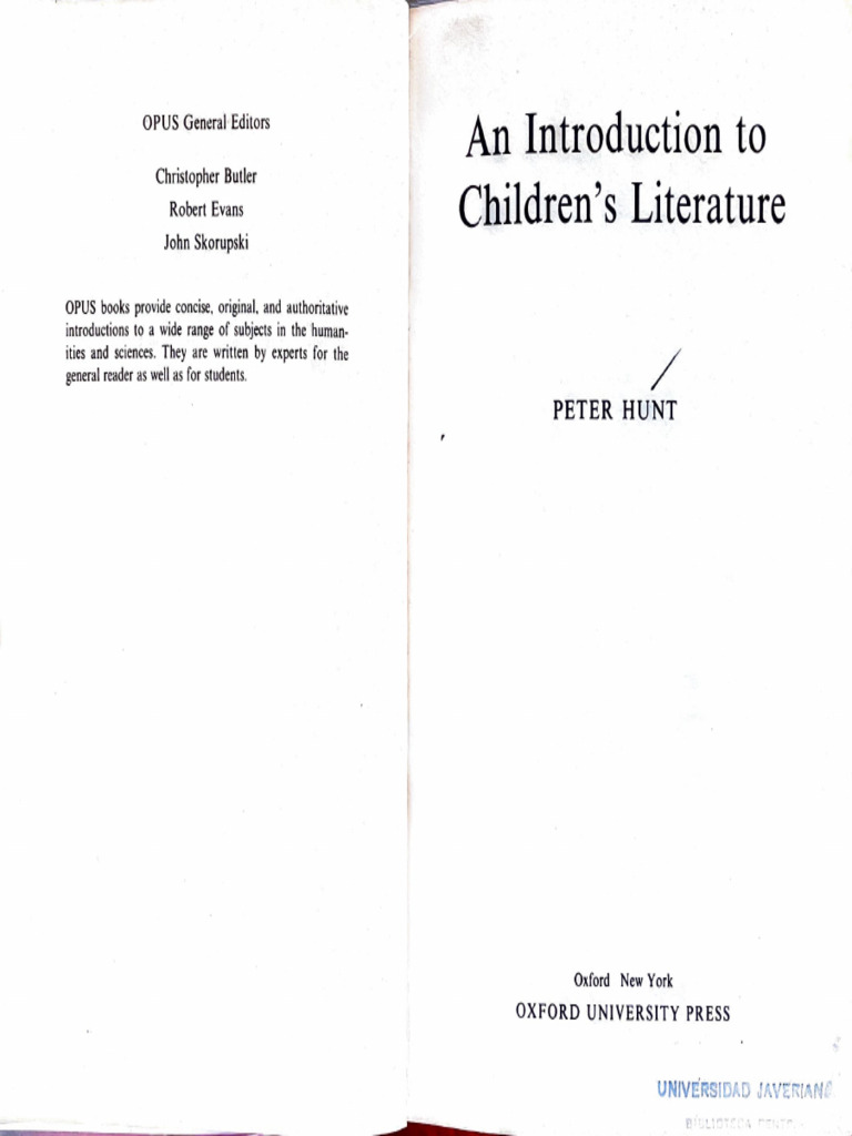 Approaching Children's Literature - PeterHunt | PDF | Children's ...