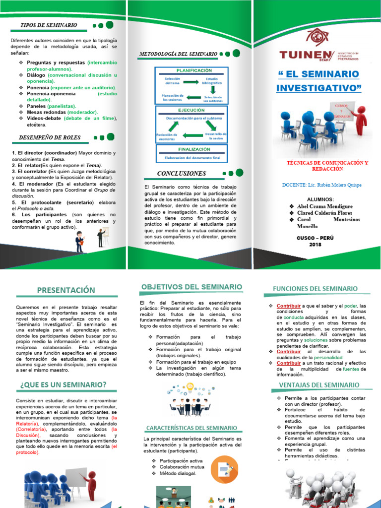 Triptico Final | PDF | Seminario | Maestros