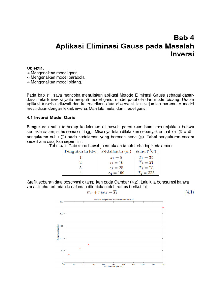 Materi 13 - Aplikasi Eliminasi Gauss Pada Masalah Inversi | PDF ...