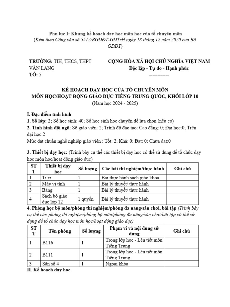 KH Giáo D C (T B Môn) | PDF