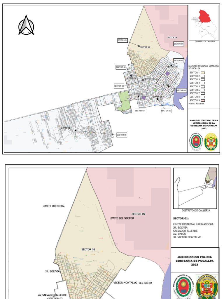 Mapa de Sectores de Callería, Pucallpa | PDF