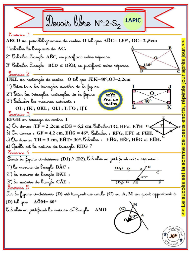 Devoir Libre N°2-S2 | PDF