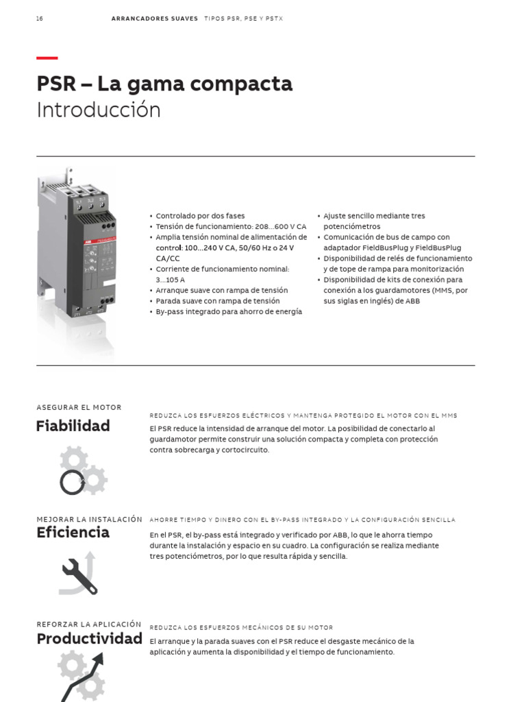 Soft Starter Gama Compacta Psr-Abb | PDF | Energia electrica | Bienes ...