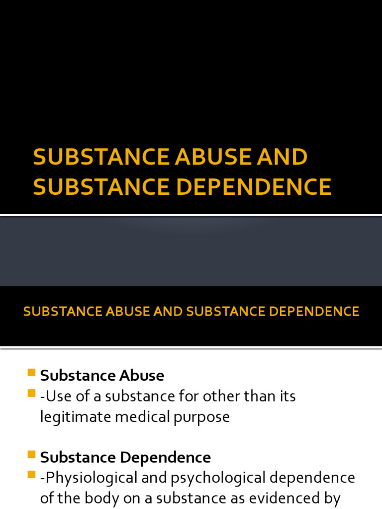 Substance Abuse | PDF | Alcoholism | Substance Dependence