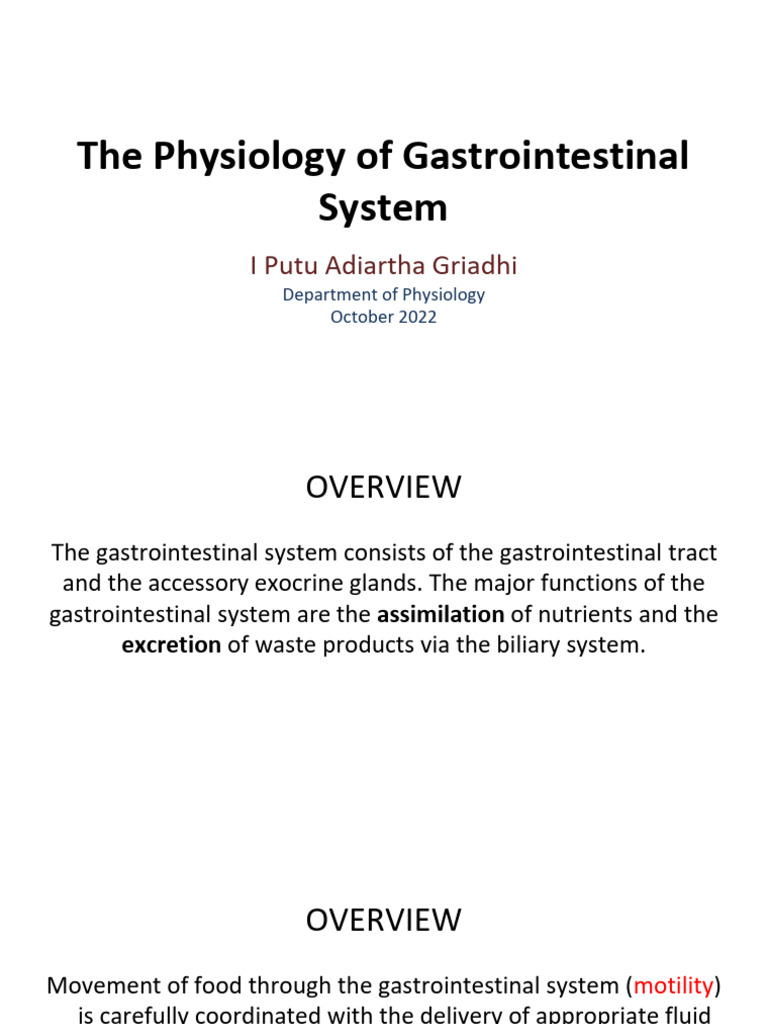 Gastrointestinal System - 1 | Download Free PDF | Gastrointestinal ...