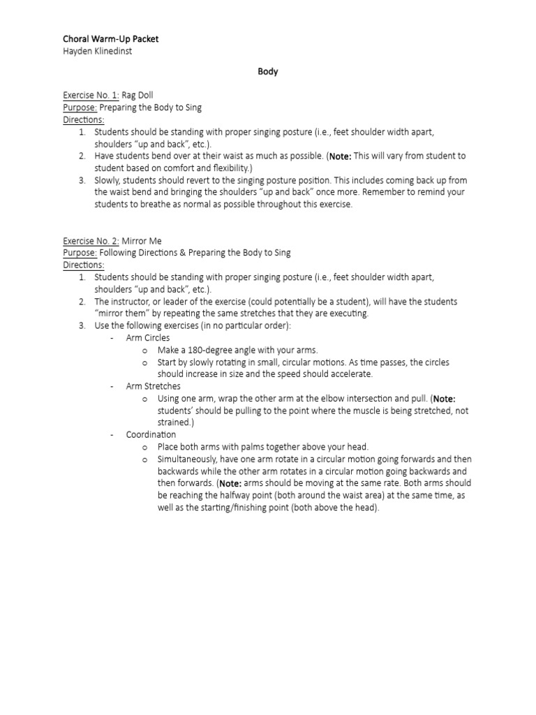 Artifact 1 | PDF | Singing | Shoulder
