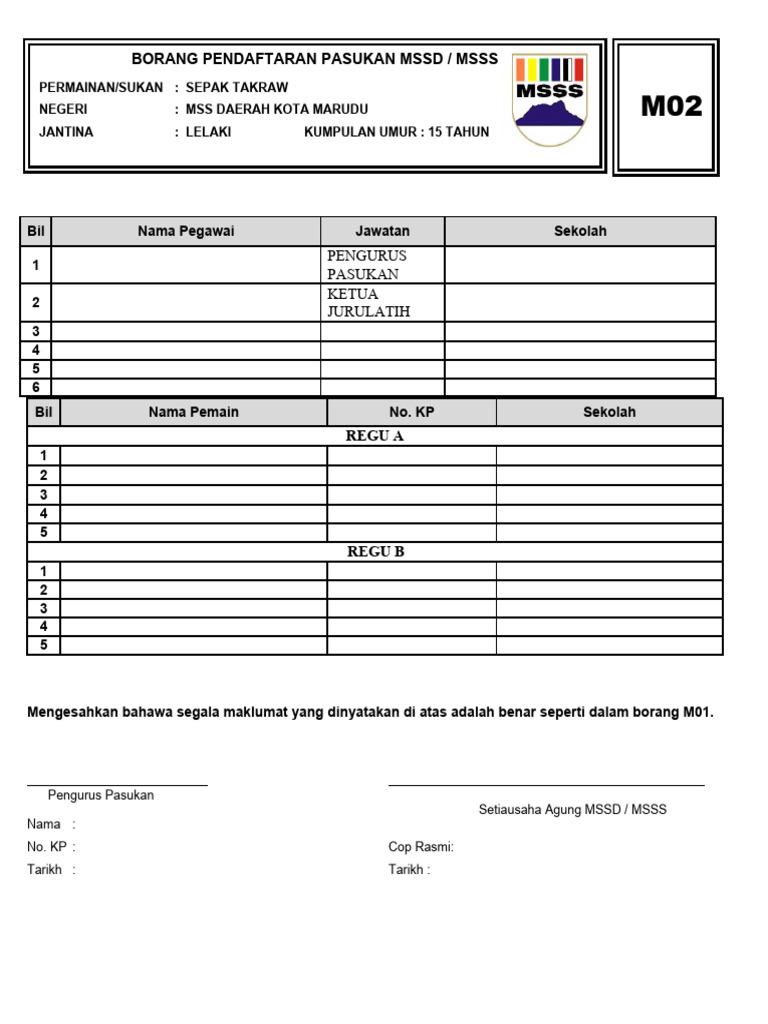 Borang M02&R02 | PDF