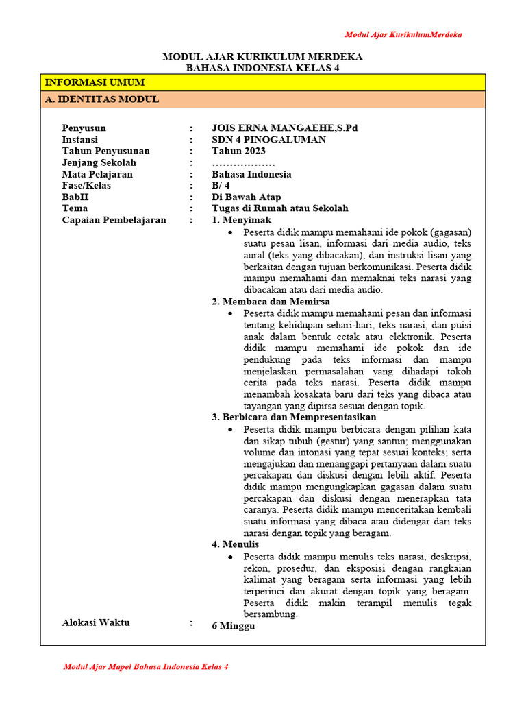 Modul Ajar BAB 2 BI | PDF