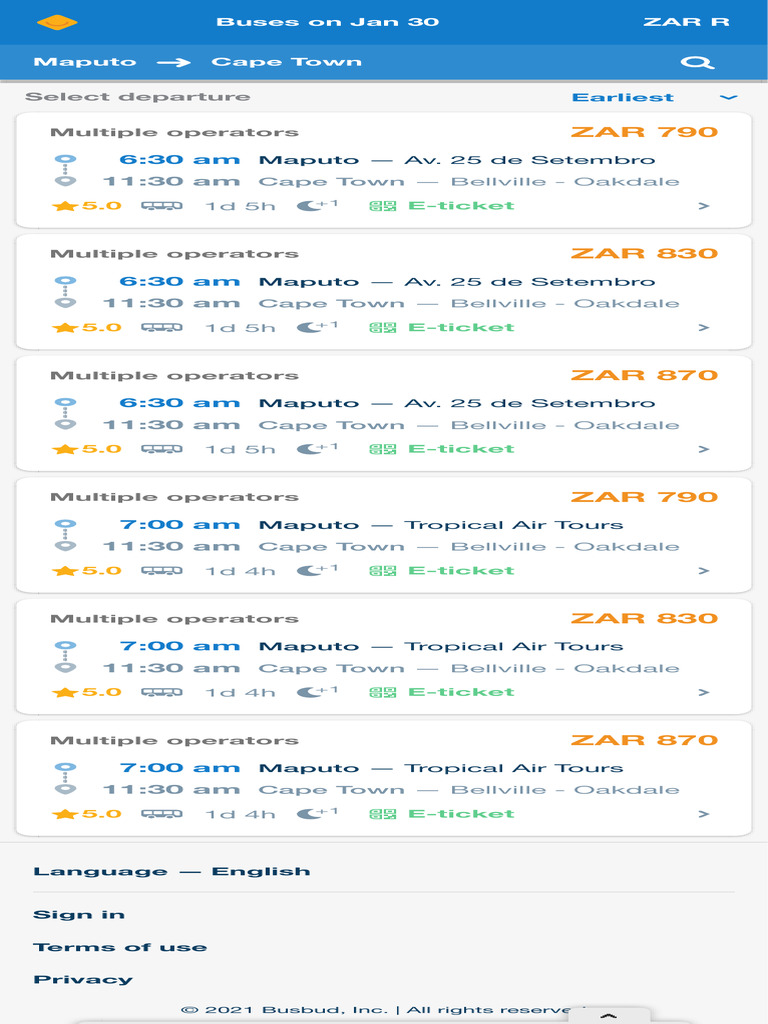 Bus Maputo - Cape Town Find The Cheapest Tickets On Busbud | PDF